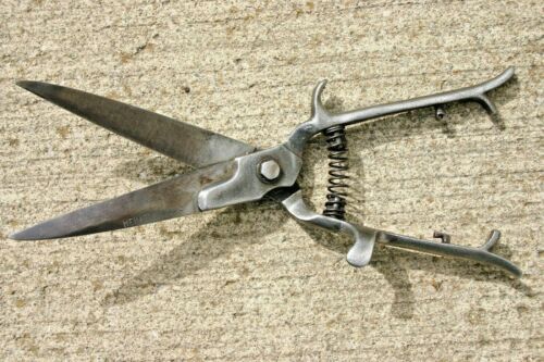 antique cast iron ? hand operated grass clippers--marked " Heimerdinger ...