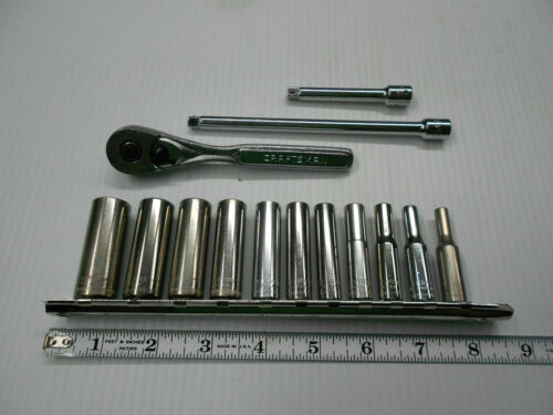 Vintage Set 14 =CRAFTSMAN= USA 1/4 Ratchet VL 44807 Socket Wrench Tool ...