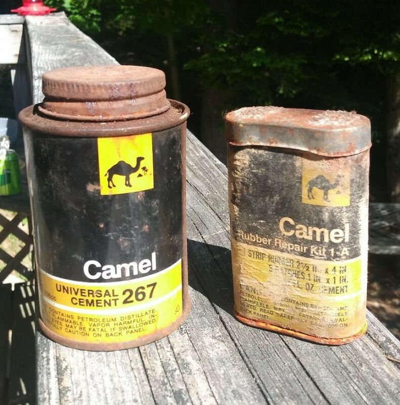 Vintage Camel Universal Cement Tin Can & Carboard & Tin Rubber Repair ...