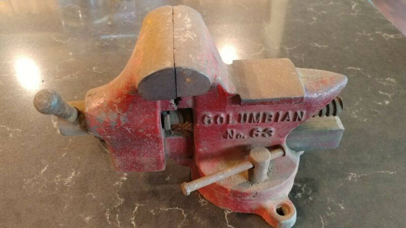 Vintage Columbian No. 63 Red Arrow Swivel Bench/Pipe Vise 3" -- Antique ...