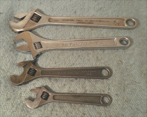 Vintage Lot 4 Adjustable Wrenches 6" 8" 10" 12" Crescent Diamond ...