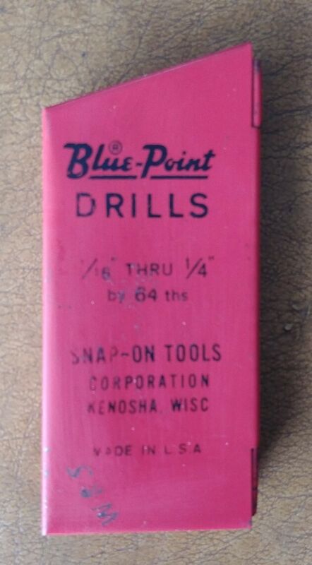 Vintage Blue-Point Tools 13 Pc Drill Bit Set w/ Case By Snap On Tools ...