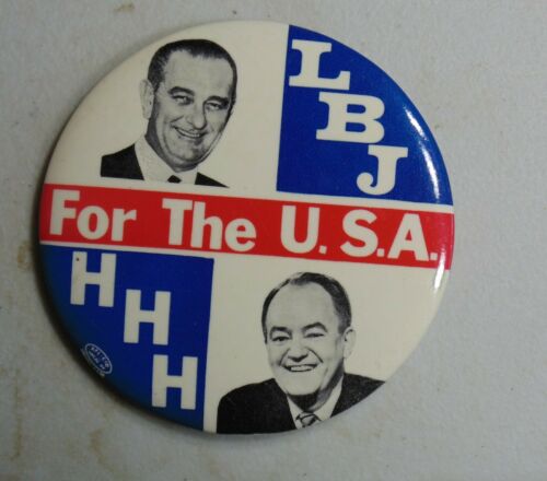 Lyndon Johnson LBJ 1964 campaign pin button political -- Antique Price ...