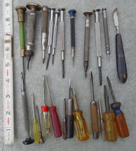 lot of 20+ small screwdrivers & other unusual MECHANIC machinist ...