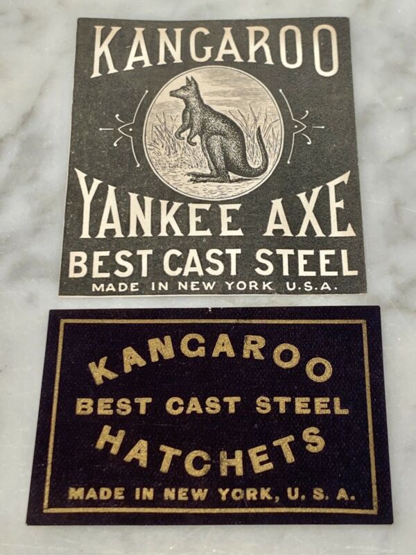 Vintage NOS Kangaroo Yankee Axe, Best Cast Steel Hatchets Paper Labels ...