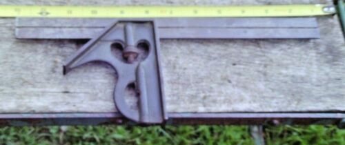VINTAGE LUFKIN NO. 4 12" COMBINATION TRI SQUARE TOOL EASY TO READ NO ...