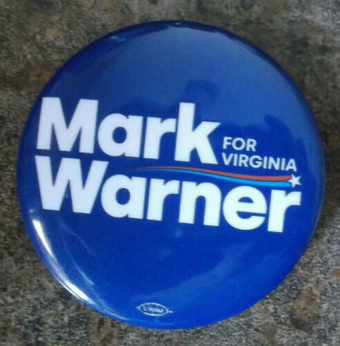 2020 VIRGINIA Democrat MARK WARNER for US Senate logo BLUE Button ...
