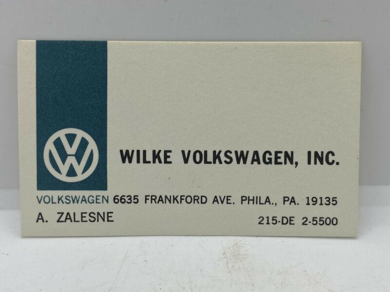 Old Cars Vintage Wilke Volkswagen Advertising Philadelphia, PA. VW ...