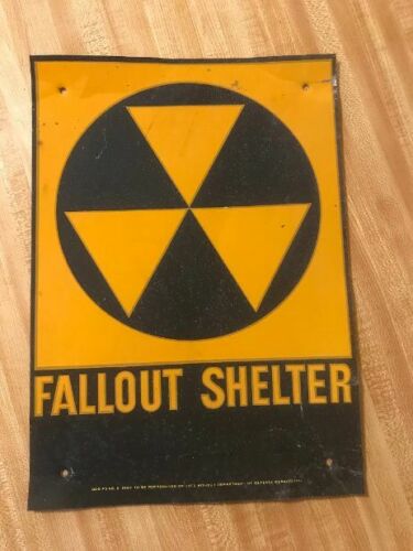 Authentic Vintage Fallout Shelter Sign-U.S. Govt Issue 10 x 14" No.2 No ...