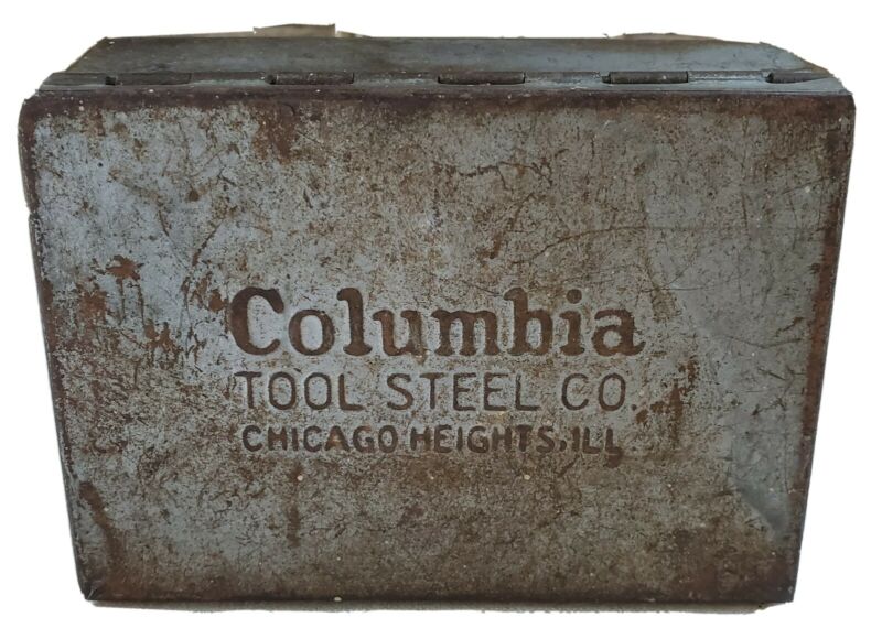 Vintage Columbia Tool Steel Co Metal Box -- Antique Price Guide Details ...
