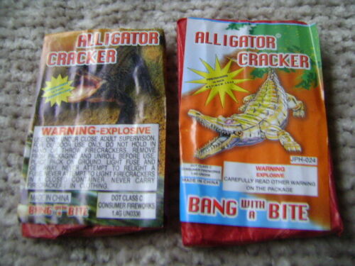 2 Alligator Cracker Firecracker label -- Antique Price Guide Details Page