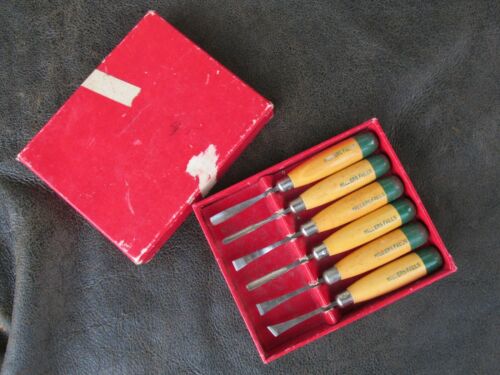 Vintage MILLERS FALLS Wood Carving Chisel Set of 6 with Original Box ...