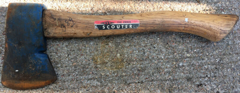 Vintage USA XX Ennis Scouter Hatchet Axe Camping Woodsman Tool Mountain ...