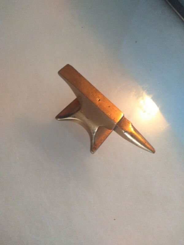 VINTAGE SOLID BRASS MINIATURE BLACKSMITH ANVIL JEWELERS TOOL -- Antique ...