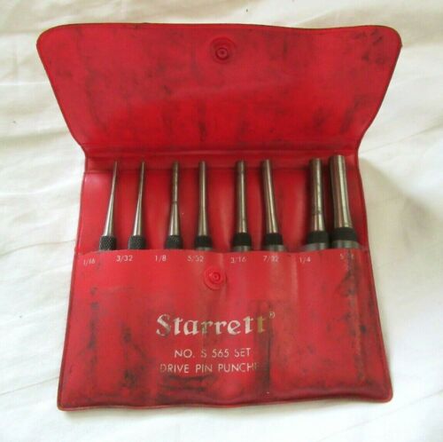 Vintage STARRETT S 565 Drive Pin Punch Set - Set of 8 -- Antique Price ...