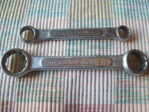 2 Vintage Craftsman C1 Underline Stubby Box End Wrenches 11/16 x 5/8 7/16 x 3/8 -- Antique Price ...