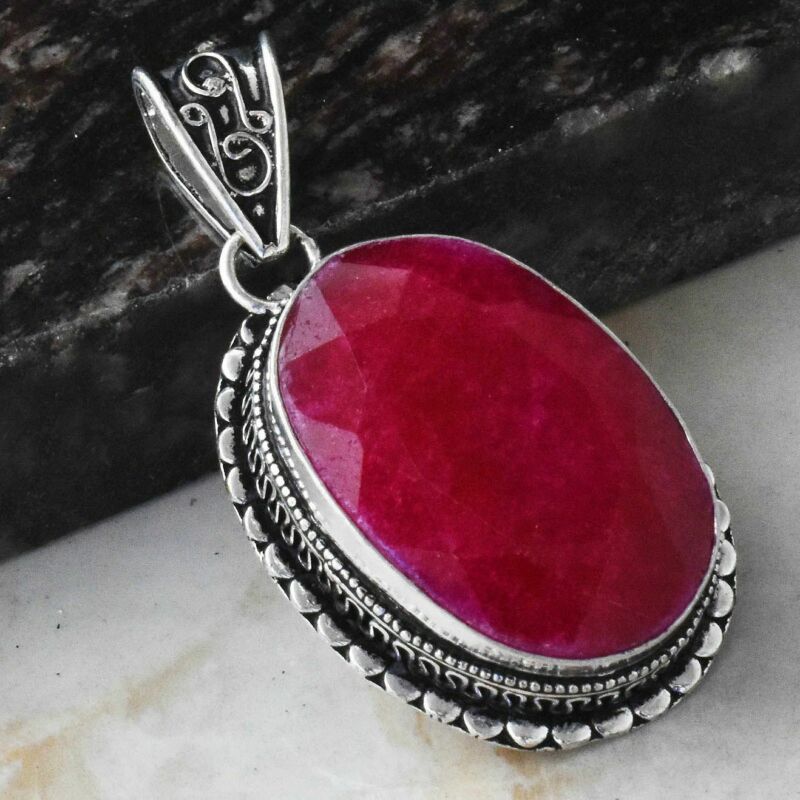 Ruby Ethnic Jewelry Handmade Antique Design Pendant 2" AP 15939 ...