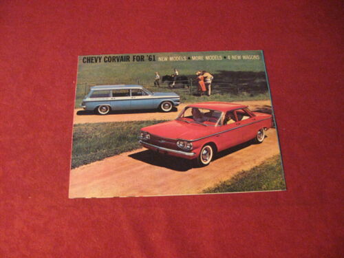 1961 Chevy Corvair Fold Out Chevrolet Sales Brochure Old Catalog ...