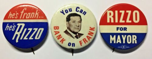 Vintage Philadelphia Frank Rizzo For Mayor Buttons 3 items Excellent Condition -- Antique Price ...