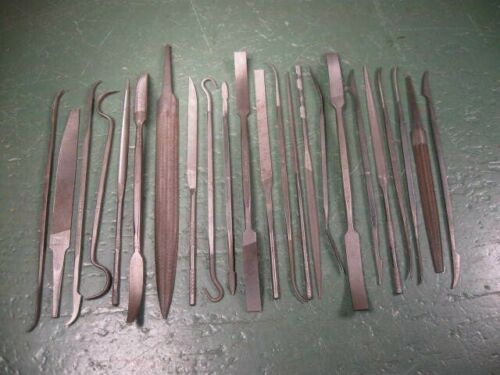 OLD USED VINTAGE MACHINING TOOLS MACHINIST FINE RIFFLER MICRO FILES ...