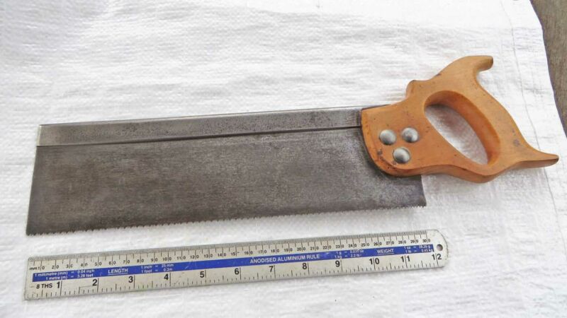 Vintage 12" Steel Backed Tenon Saw by JOHN COCKERILL, refurbished Old ...