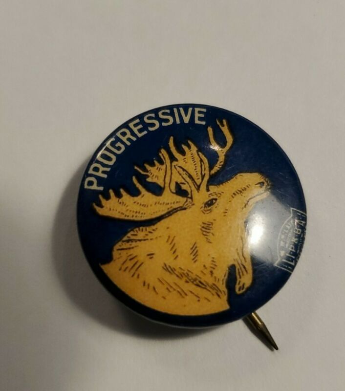 progressive Roosevelt moose button -- Antique Price Guide Details Page