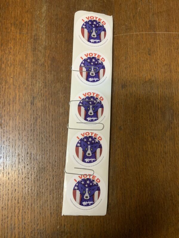 George Rodrigue Blue Dog "I Voted" Stickers Louisiana 2016 Election Qty ...