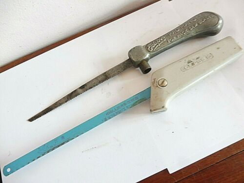 FOUND 2 ORIGINAL VINTAGE ECLIPSE PAD SAW / HACKSAW HANDLES No''s 1 & 13 ...