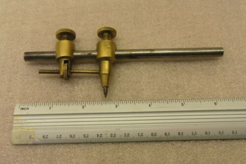 Single adjustable brass trammel on 6 1/4 inch bar. No maker''s name ...