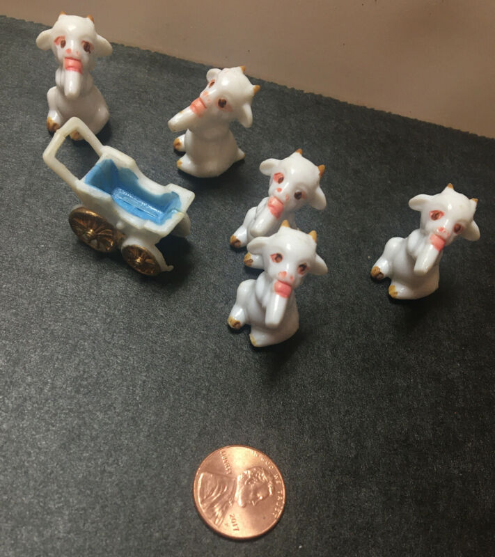 Miniature Vintage Plastic Animals Tiny Baby Goats Prize Toys With ...