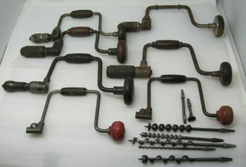Lot of 14 Vintage Antique Hand Drill Augers and Bits Stanley Miller''s ...