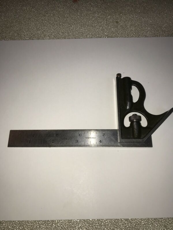 VINTAGE LUFKIN RULE COMPANY NO.4 GRAD 4" COMBINATION SQUARE IN GREAT ...