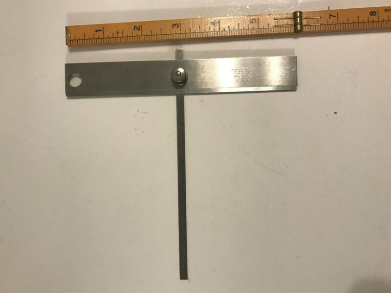 Vintage Lufkin Machinists Square Rule Depth Gauge w/ Straight Edge ...