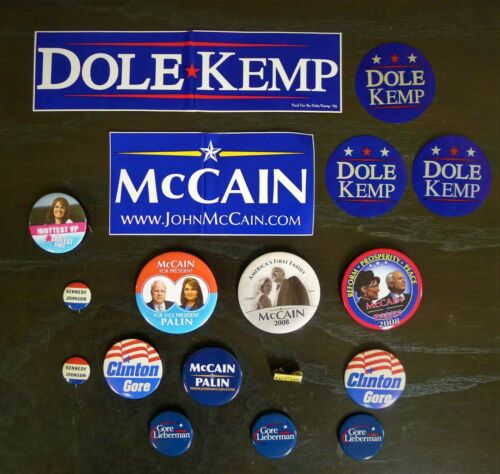 Lot of 18 Vintage Political and Presidential Campaign Pins Buttons 1960 ...
