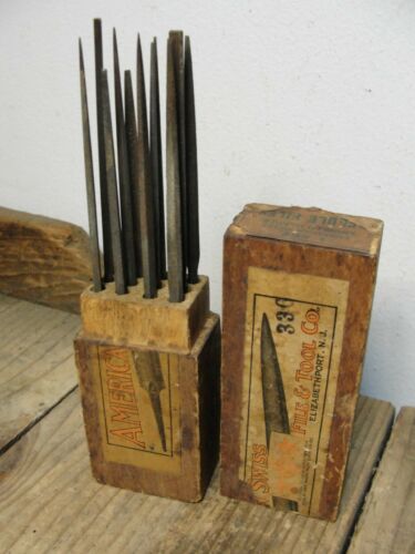 Set of 12 Antique American Swiss File & Tool Needle Files in Original ...