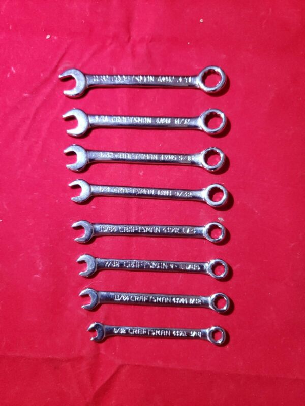Craftsman SAE "Midget" Mini Ignition Wrench Set USA, 8 pcs -- Antique ...