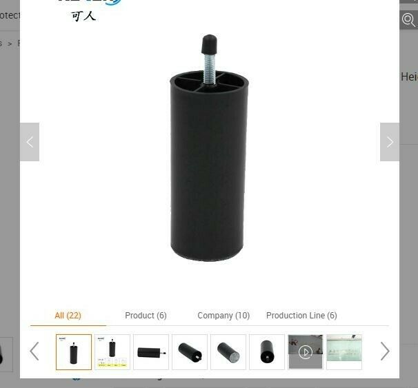 M6 (6mm) x 115mm Height Adjustable Plastic Furniture Feet, Metric ...