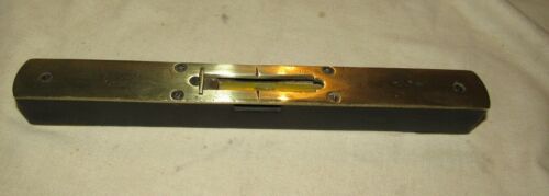 Antique ebony and brass spirit level 9 inch old woodworking tool ...