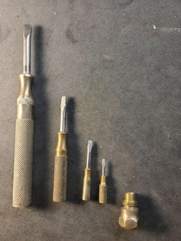 Vintage 4 in 1 Nesting Slotted Screwdriver Set, Brass, 4 pc. -- Antique ...