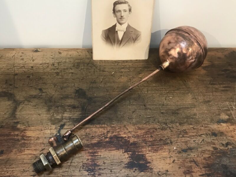 Antique Copper Ball Float Victorian Cast Iron Cistern Vintage Pull ...