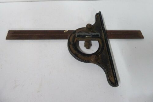 VINTAGE METAL SLIDING ADJUSTABLE SET SQUARE RULER WOOD WORKING ...