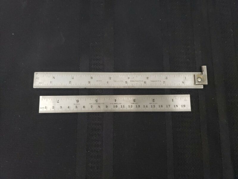 Starrett 303 & 350 Tempered No 4 Grad Hook Rulers -- Antique Price ...