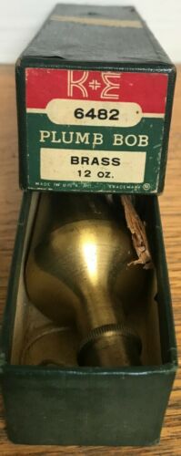 Vintage K&E Keuffel & Esser Brass Plumb Bob 6482 with Original Box ...
