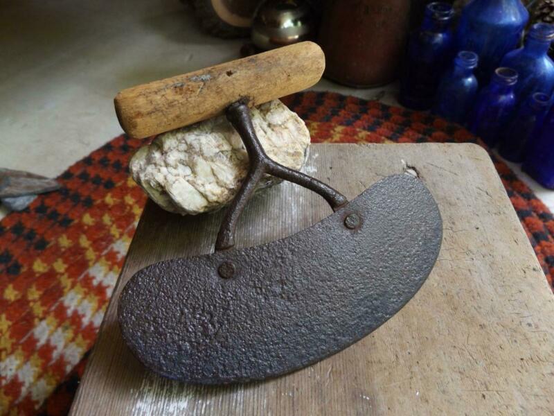 Primitive Antique Iron Kitchen Chopper With Wood Handle -- Antique ...