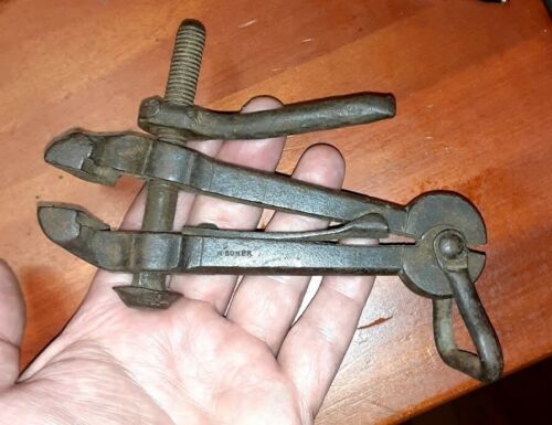 H. Boker Antique hand vise unusual with bar handle screw down solid ...