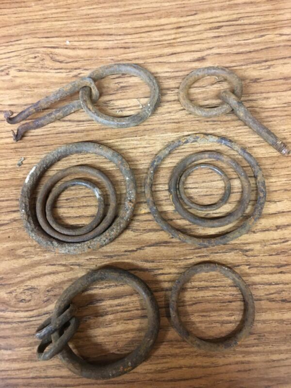 Lot Of 10 Antique Iron Rings - Some Are Hand Forged By Blacksmithing ...