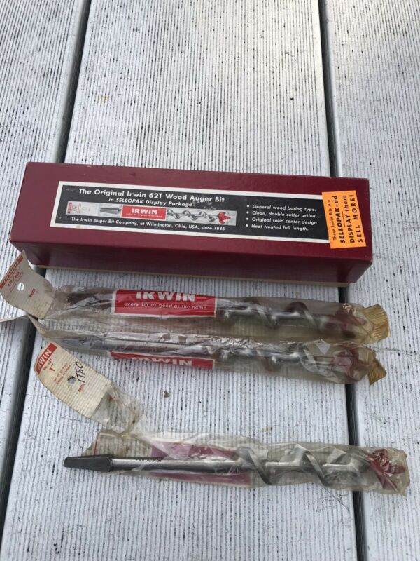 3 Wood Auger Bits- Irwin 62T in Original Box plus Insert See Photos ...