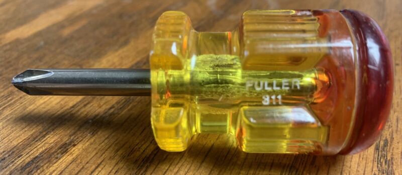 VINTAGE FULLER TOOLS 311 STUBBY #2 PHILLIPS SCREWDRIVER AMBER/RED ...