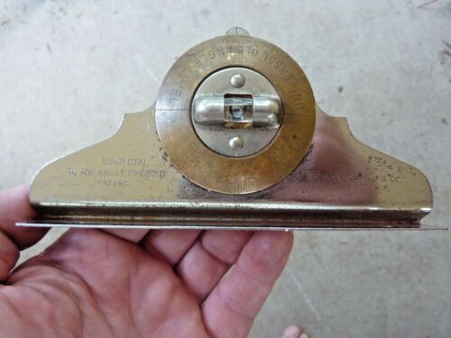 Antique Carpenters Woodworking Universal All Angle Level Brass & Chrome ...