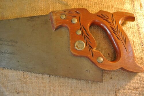 Vintage Henry Disston Hand Saw D-23 8 Point 26 Inch SWEET! -- Antique ...
